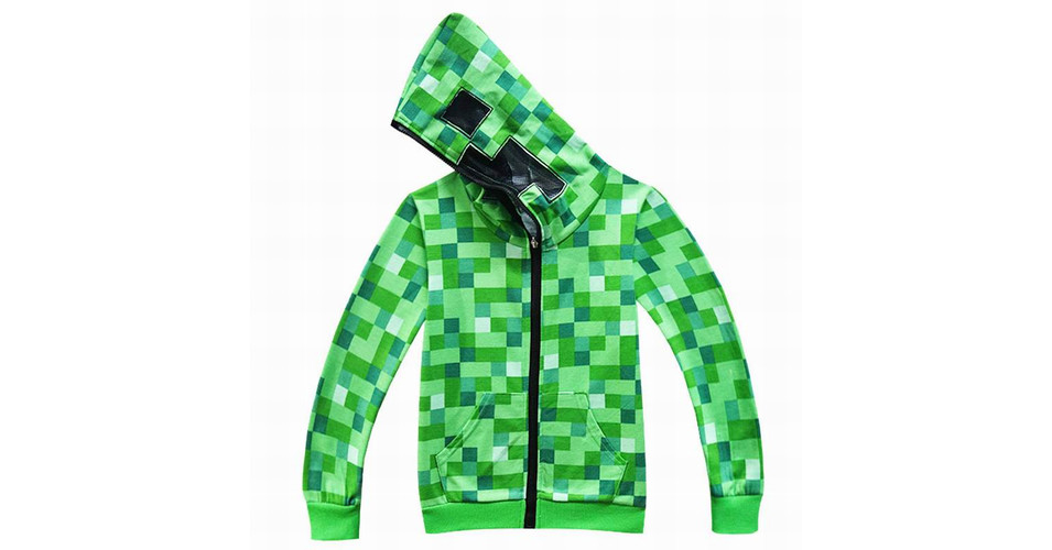 Minecraft Creeper jelmez ruha kapucnis zöld pulóver kardigán - 14.990 Ft
